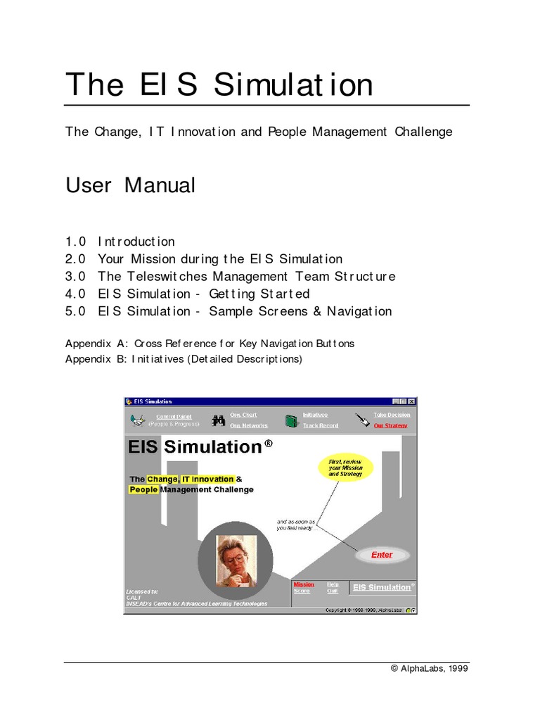 The EIS Simulation: User Manual | PDF | Simulation | Innovation