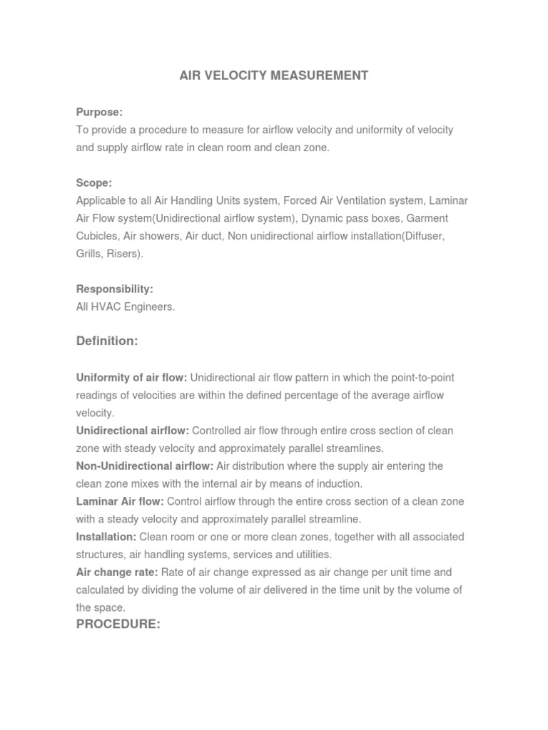 Measuring Air Velocity And Airflow Rates In Cleanrooms And Controlled