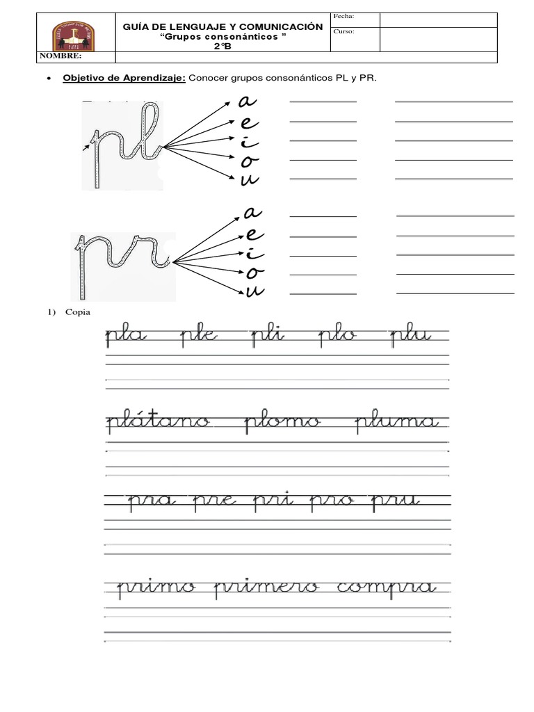 Grupos Consonánticos PL y PR | PDF