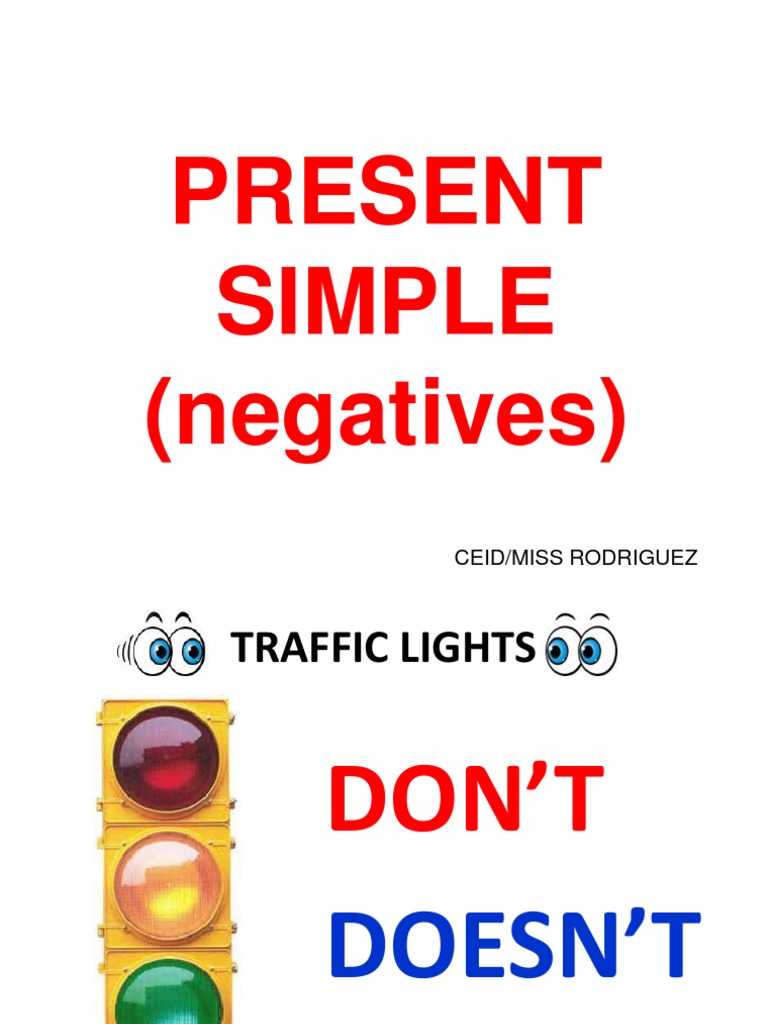 Present Simple (Negatives) : Ceid/Miss Rodriguez | PDF