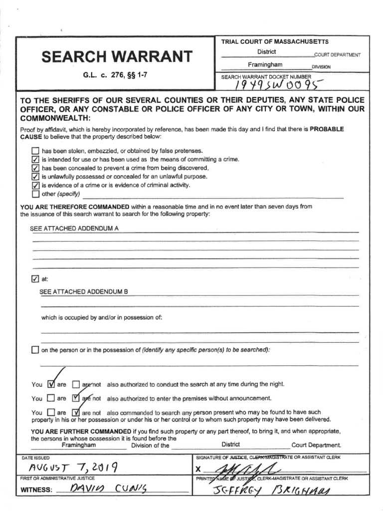 Search Warrant Return On Prior Drive | PDF