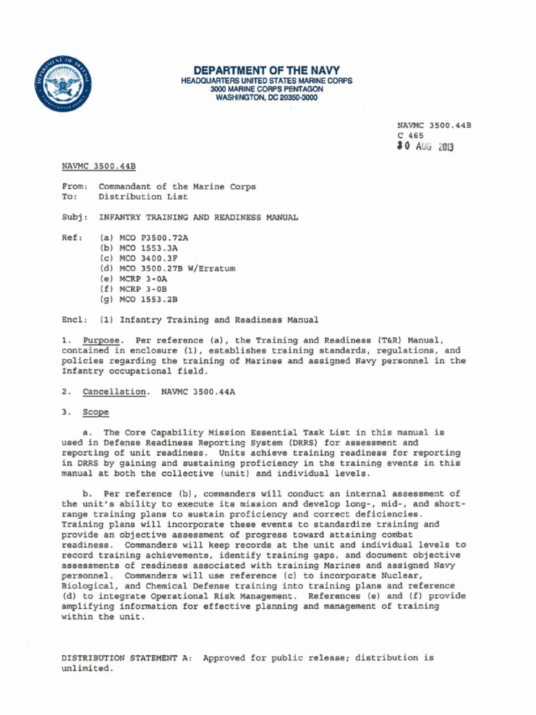 Navmc 3500.44B | PDF | Cbrn Defense | Marine Air Ground Task Force