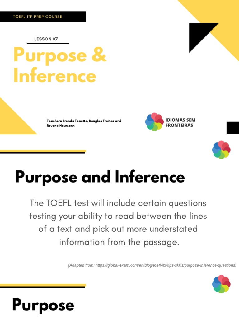 2018 - Of8 - ToEFL - Lesson 7 | PDF | Inference | Test Of English As A ...
