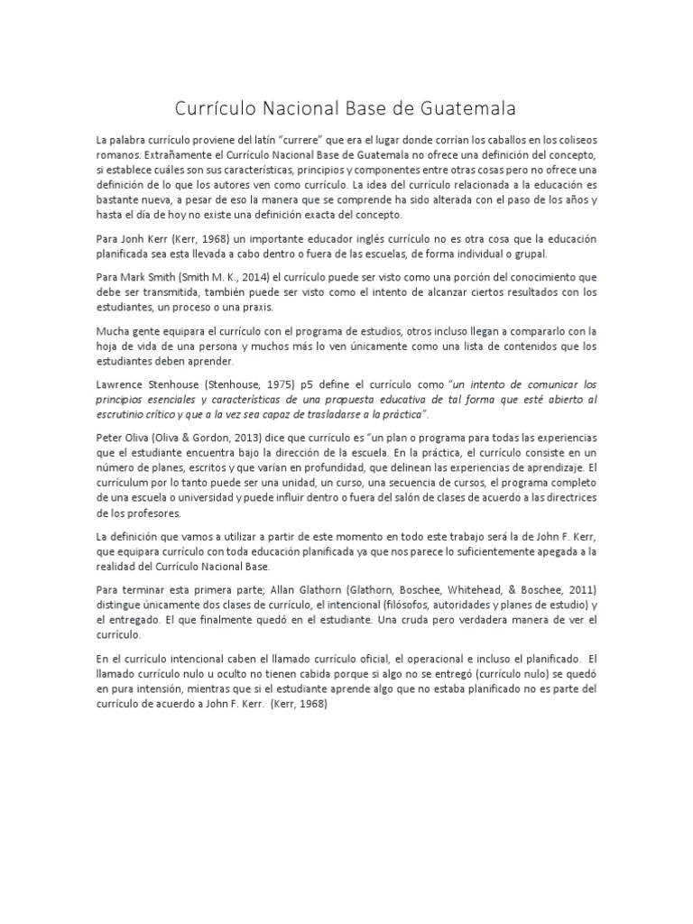 Currículo Nacional Base de Guatemala | PDF | Plan de estudios | Modificación de comportamiento