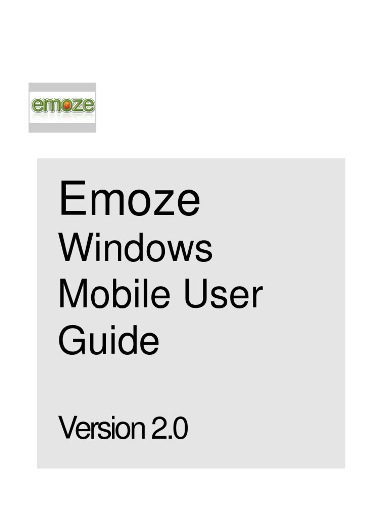 Emoze: Windows Mobile User Guide | PDF | Gmail | Microsoft Outlook