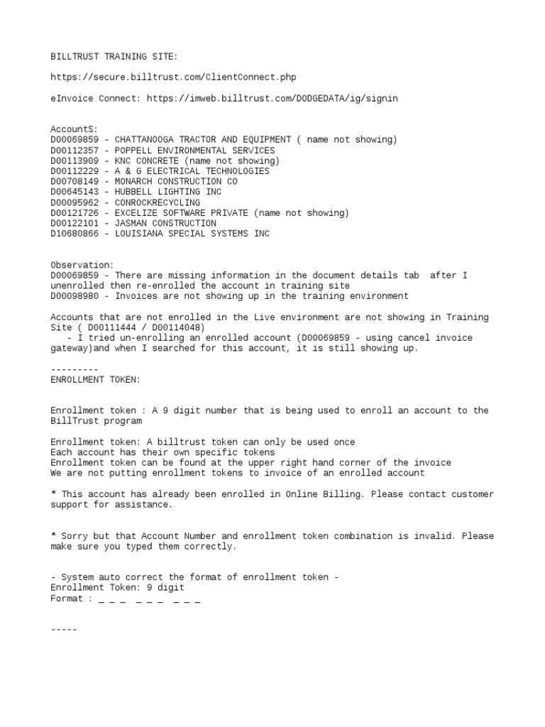 Billtrust Training Site | PDF | Invoice | Computing