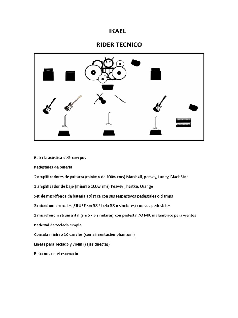 Rider Tecnico - FOLK BAND | PDF