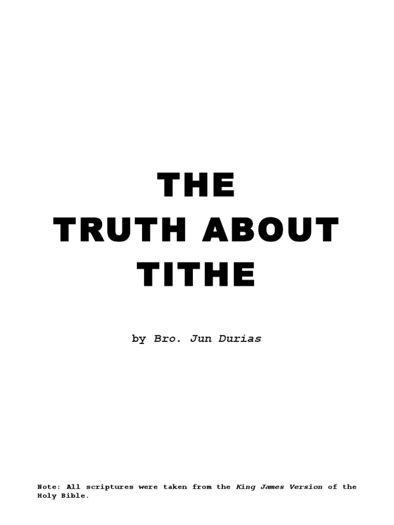 The Truth About Tithe | PDF | Tithe | The Gospel