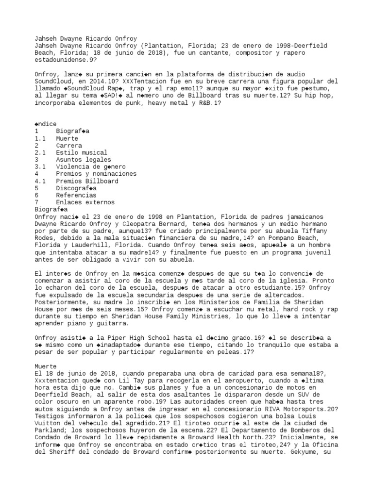 Jahseh Dwayne Ricardo Onfroy | PDF | Musica Popular | Entretenimiento ...