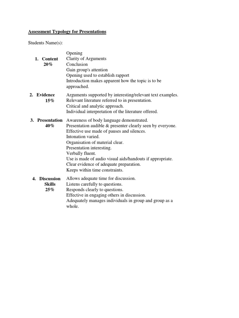 Presentation-Typology of Assessment | PDF