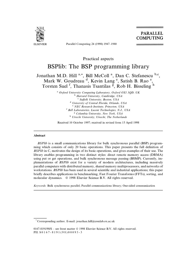 Bsp Dev Guide Pdf Message Passing Interface Parallel Computing