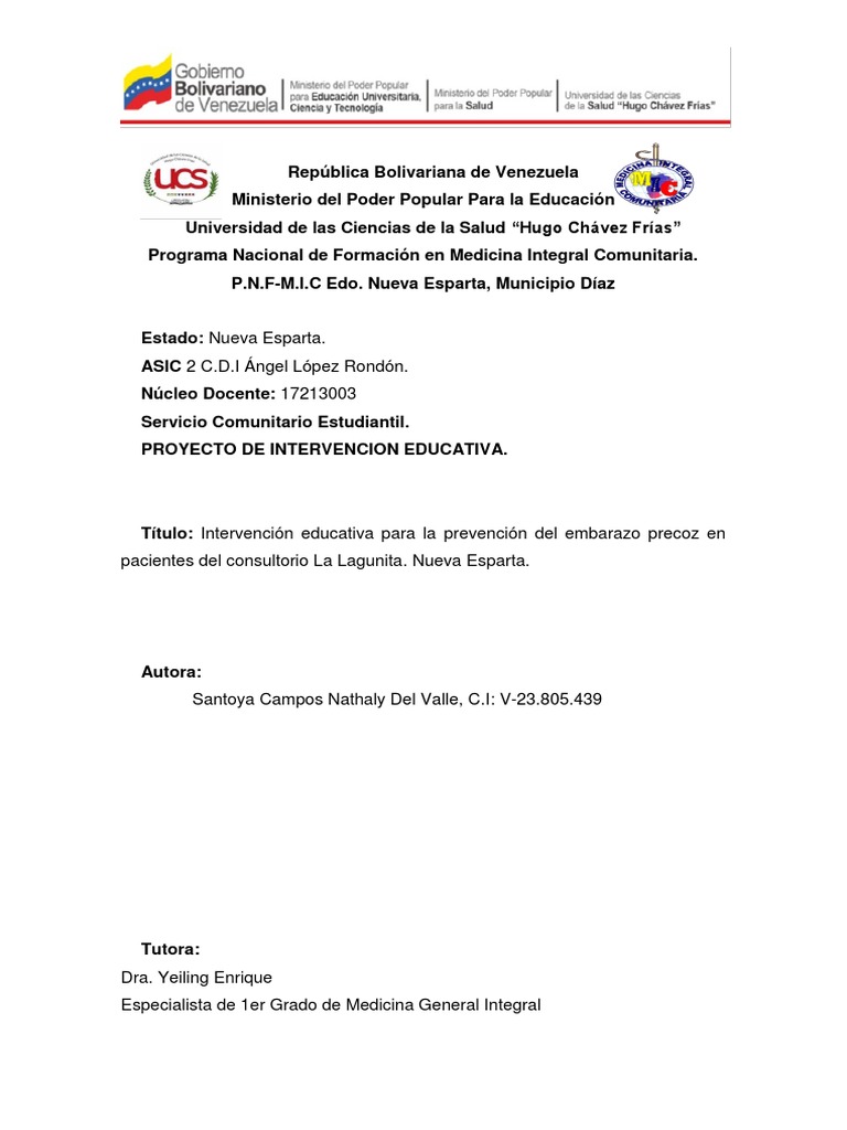 Proyecto Embarazo Adolescente | PDF | Embarazo en la adolescencia | Adolescencia