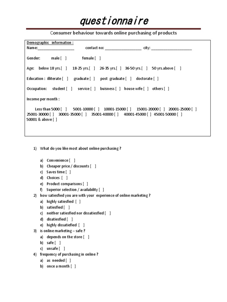 Understanding Consumer Preferences and Satisfaction Levels with Online ...