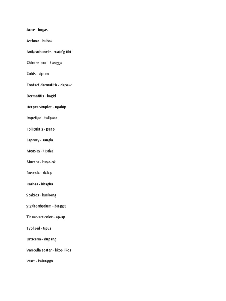 Bisaya 101 Diseases Pdf