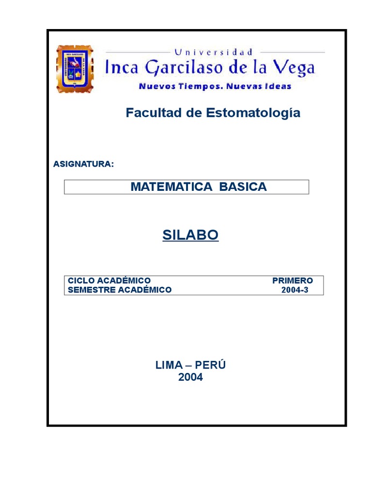 Silabo de Matematica Basica | PDF | Derivado | Función (Matemáticas)