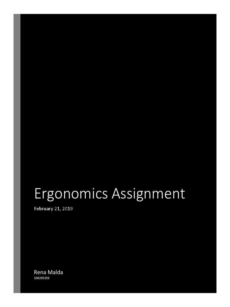 R Malda Ergonomics Assignment | PDF | Chair | Desk