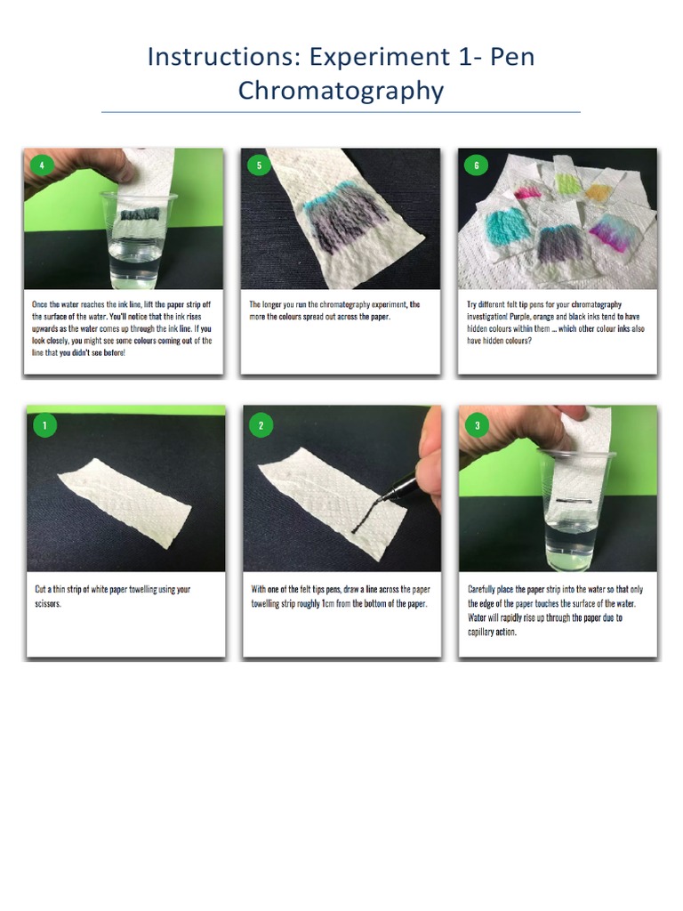 Instructions: Experiment 1 - Pen Chromatography | PDF