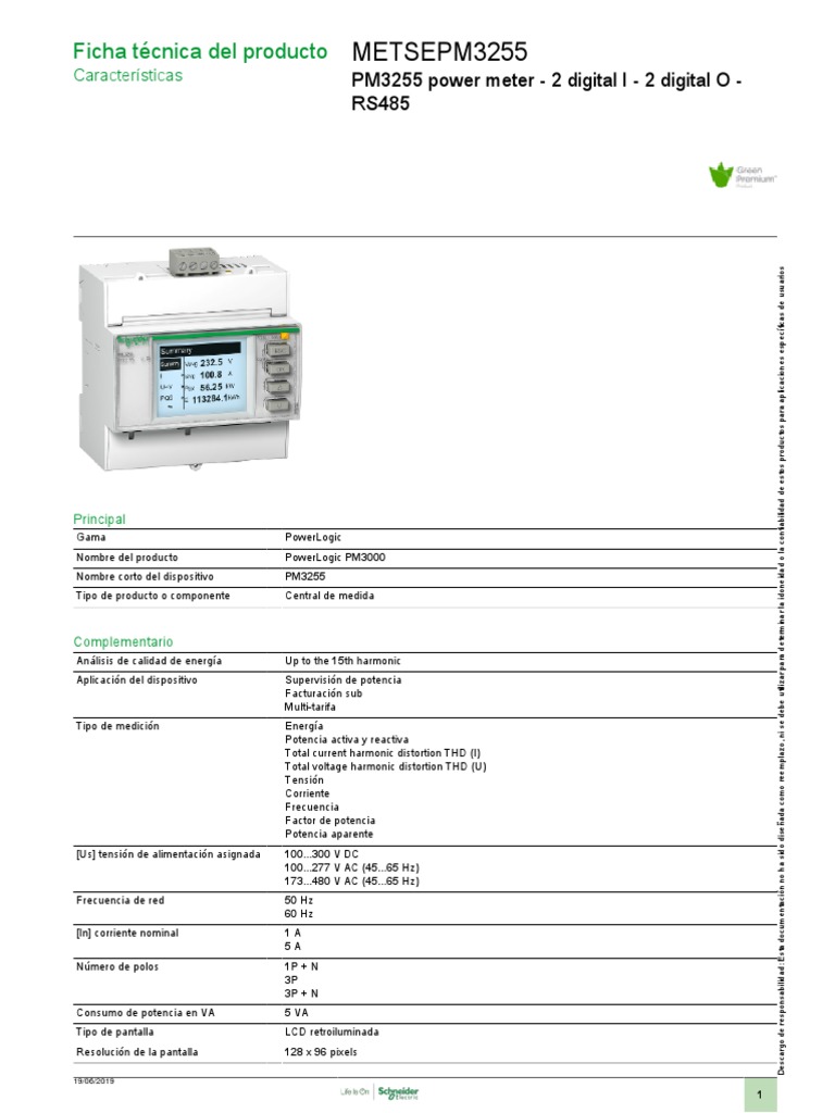 Medidor de Potencia PM3255: Especificaciones | PDF | Energia electrica ...