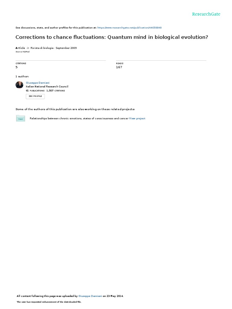 Quantum Biological | PDF | Entropy | Evolution