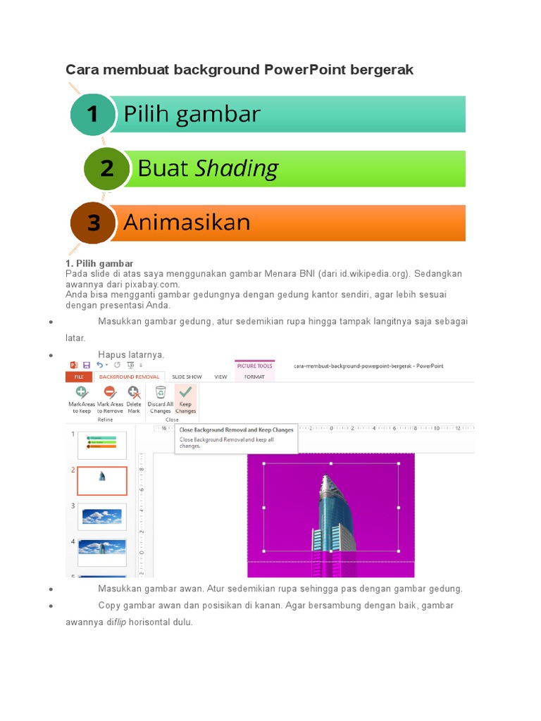 Cara Membuat Background PowerPoint Bergerak | PDF