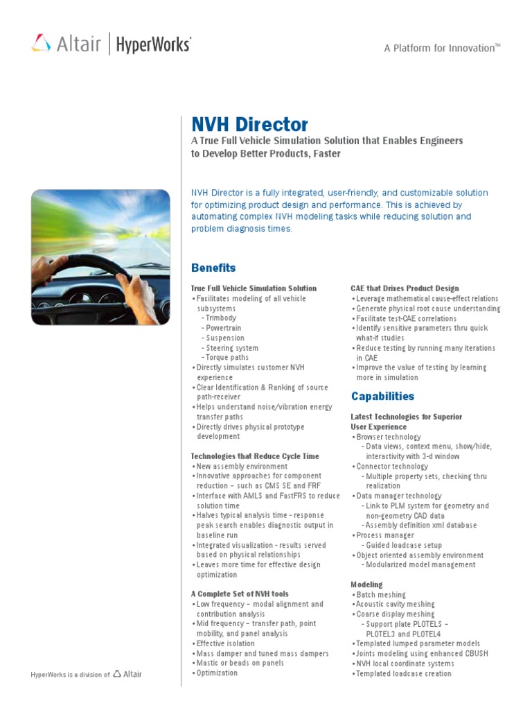 NVH Director 021412 Web | PDF | Simulation | Product Lifecycle