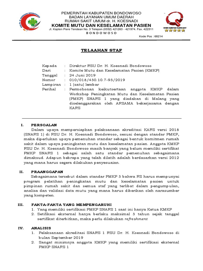 Telaah Staf | PDF