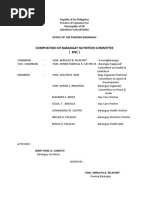 Barangay Nutrition Committee Chart | PDF