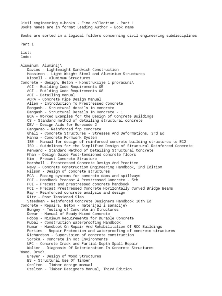 Civil Engineering E-Books - Fine Collection | PDF | Prestressed ...