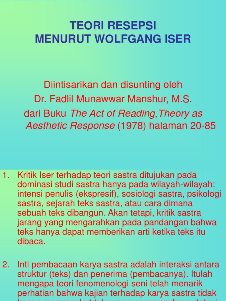 Teori Resepsi | PDF