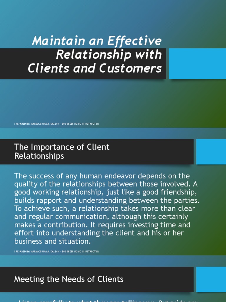 Client and Customers Relationship | PDF | Customer Experience | Customer