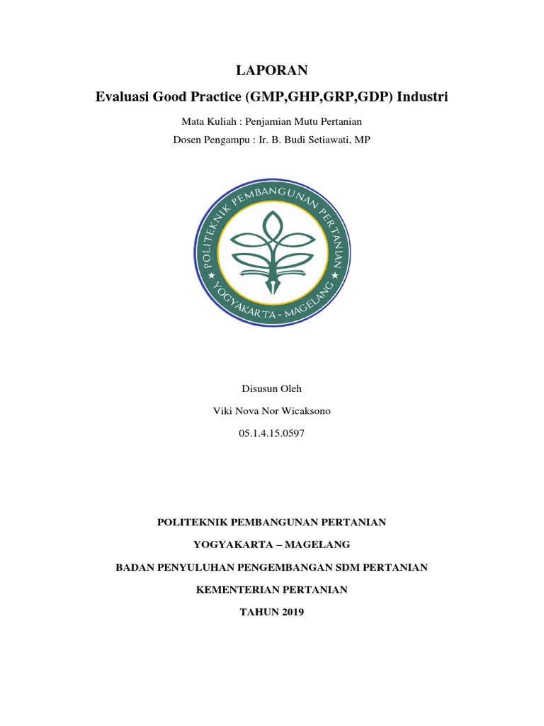Laporan Good Practice GMP, GHP | PDF