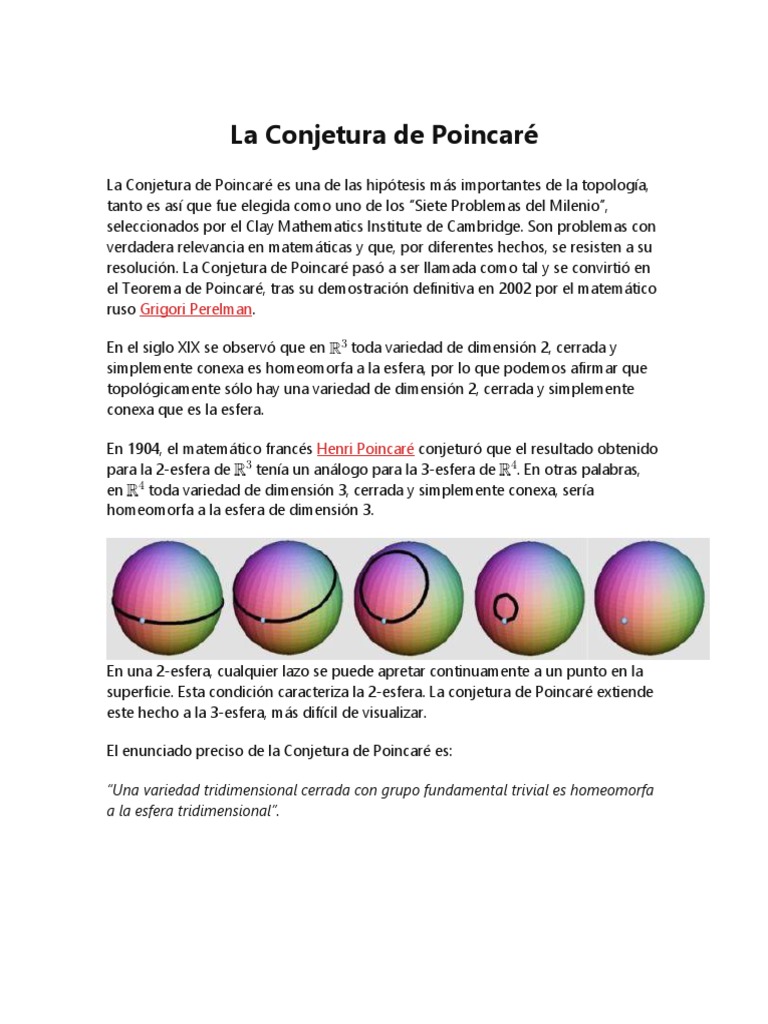 La Conjetura de Poincuare | PDF | Topología | Análisis matemático
