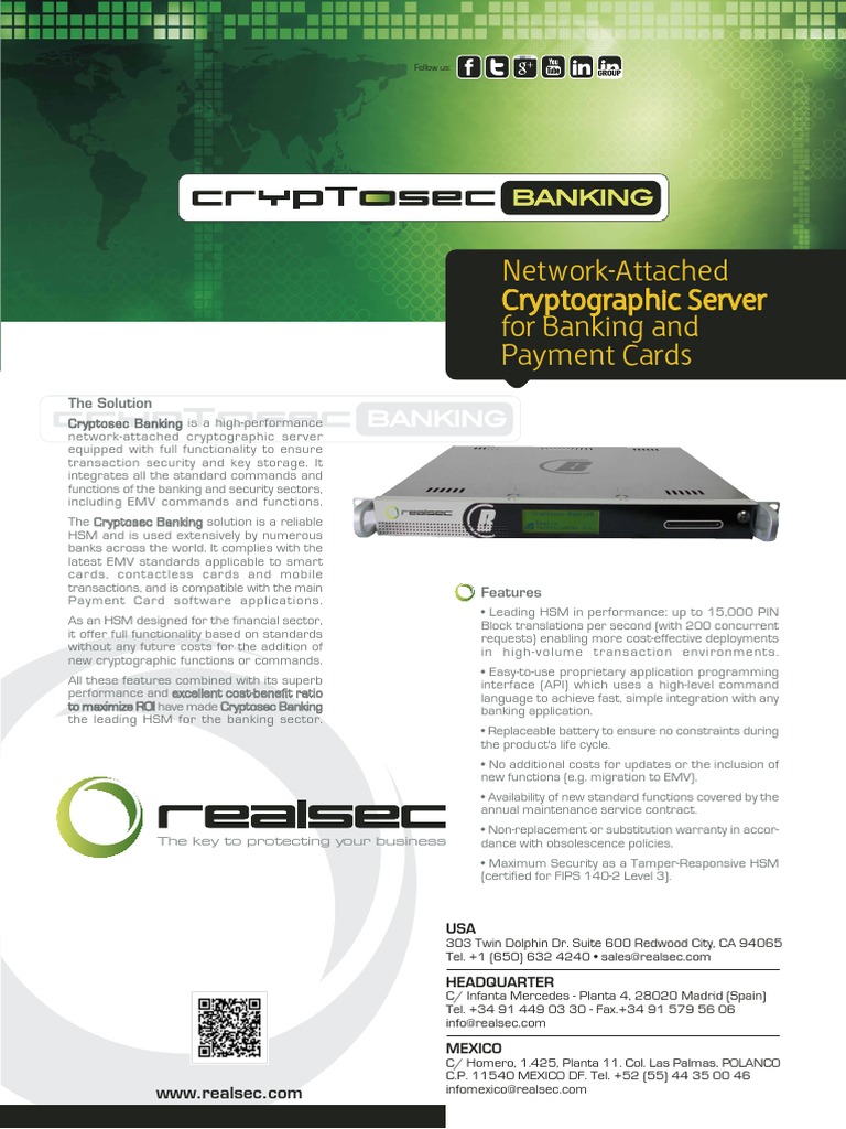 Datasheet Cryptosec Banking English | PDF | Emv | Payment Card Industry Data Security Standard