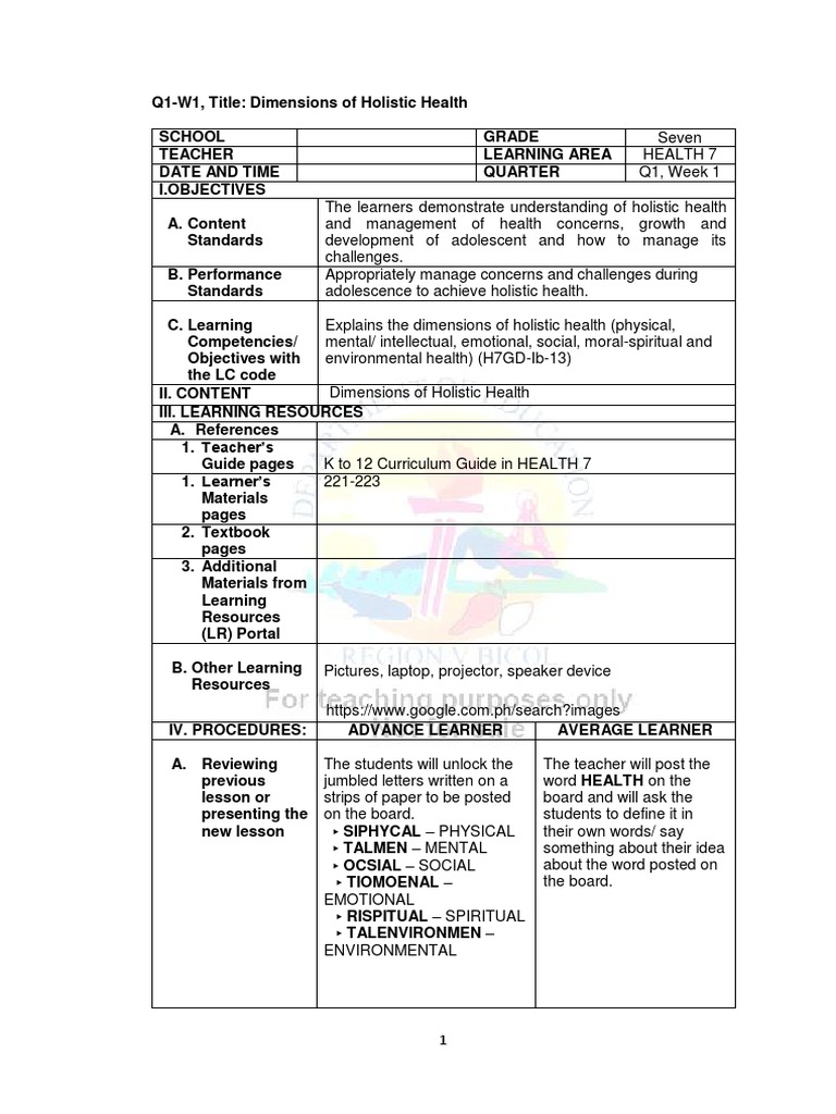 Health Grade 7 | PDF | Adolescence | Learning