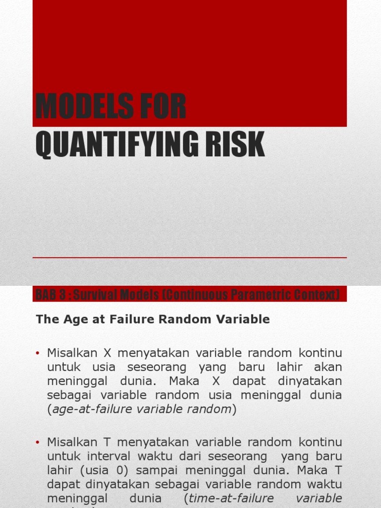 Models For Quantifying Risk | PDF