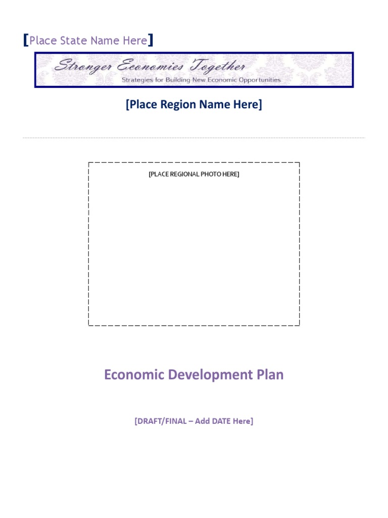Economic Development Plan: (Place Region Name Here) | PDF | Goal ...