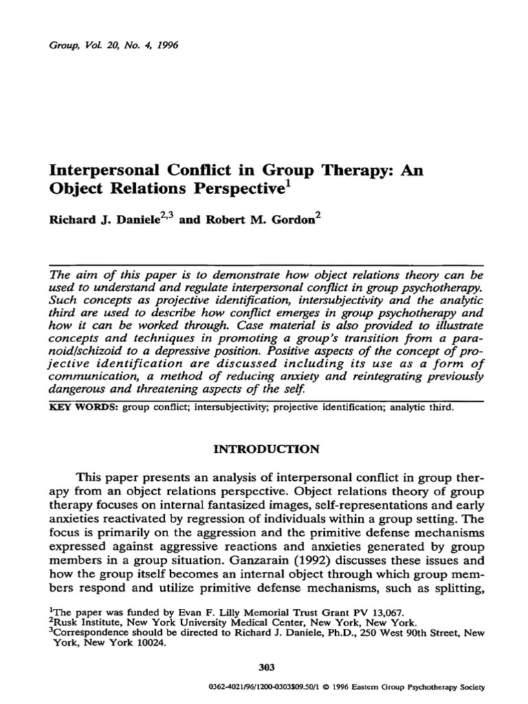 Group Therapy | PDF | Psychoanalysis | Object Relations Theory