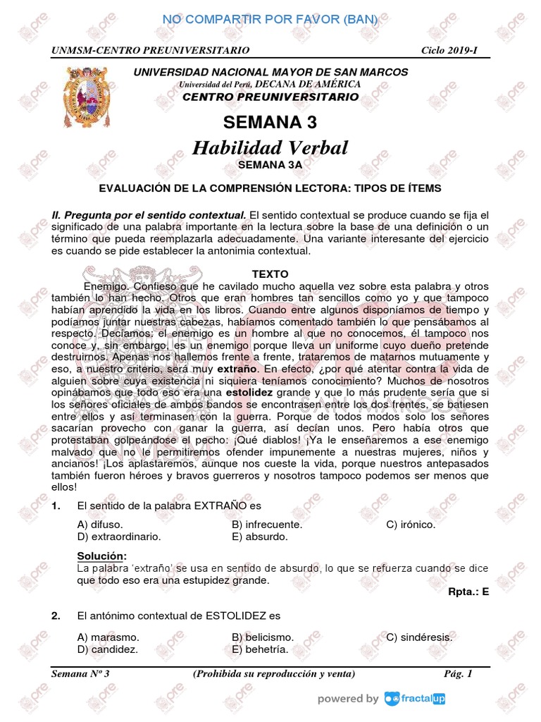 Solucionario Semana 03 PDF | Descargar gratis PDF | Asma | Afasia