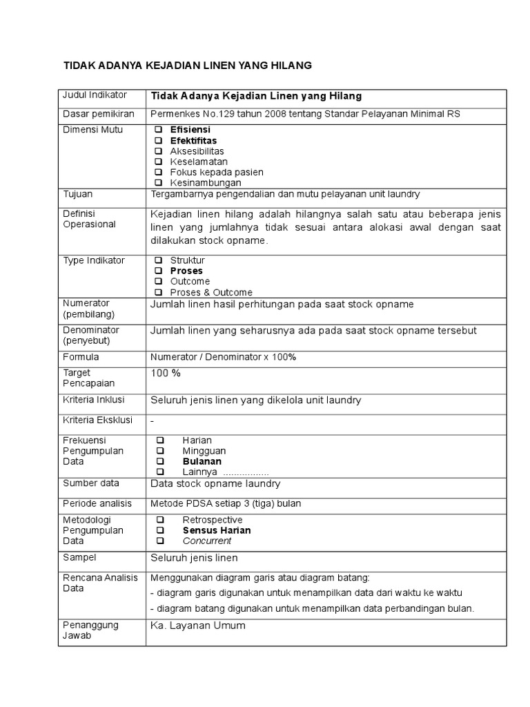 Tidak Adanya Kejadian Linen Yang Hilang | PDF
