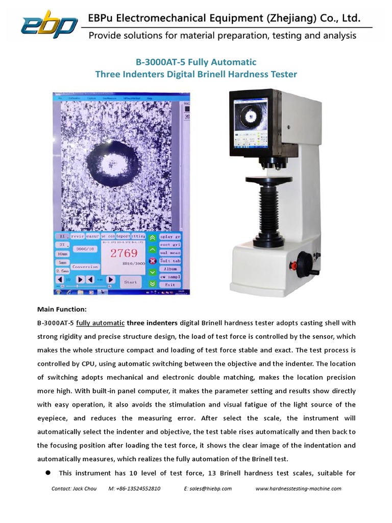 Fully Automatic Brinell Hardness Testing Machine With 5 Position Turret ...