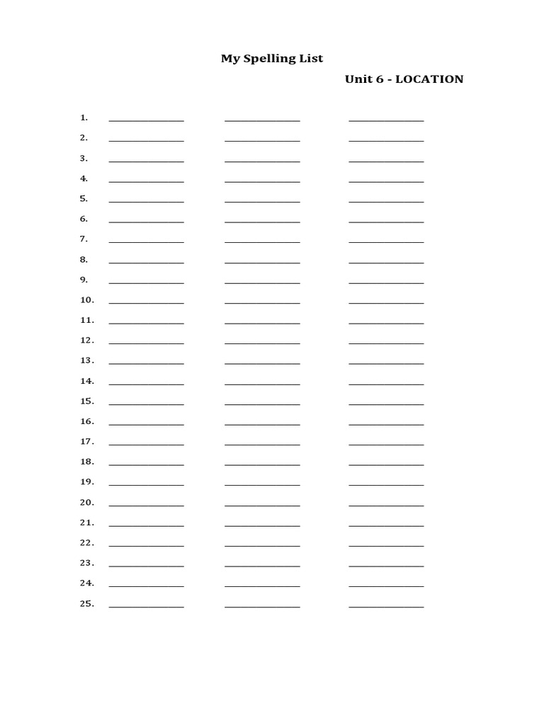 My Spelling List | PDF