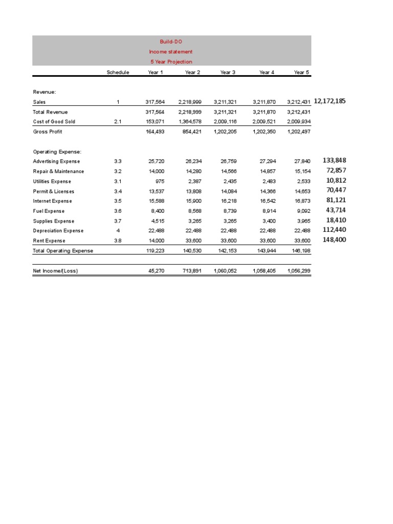 BUILD-DO Financial Statements | PDF | Revenue | Equity (Finance)
