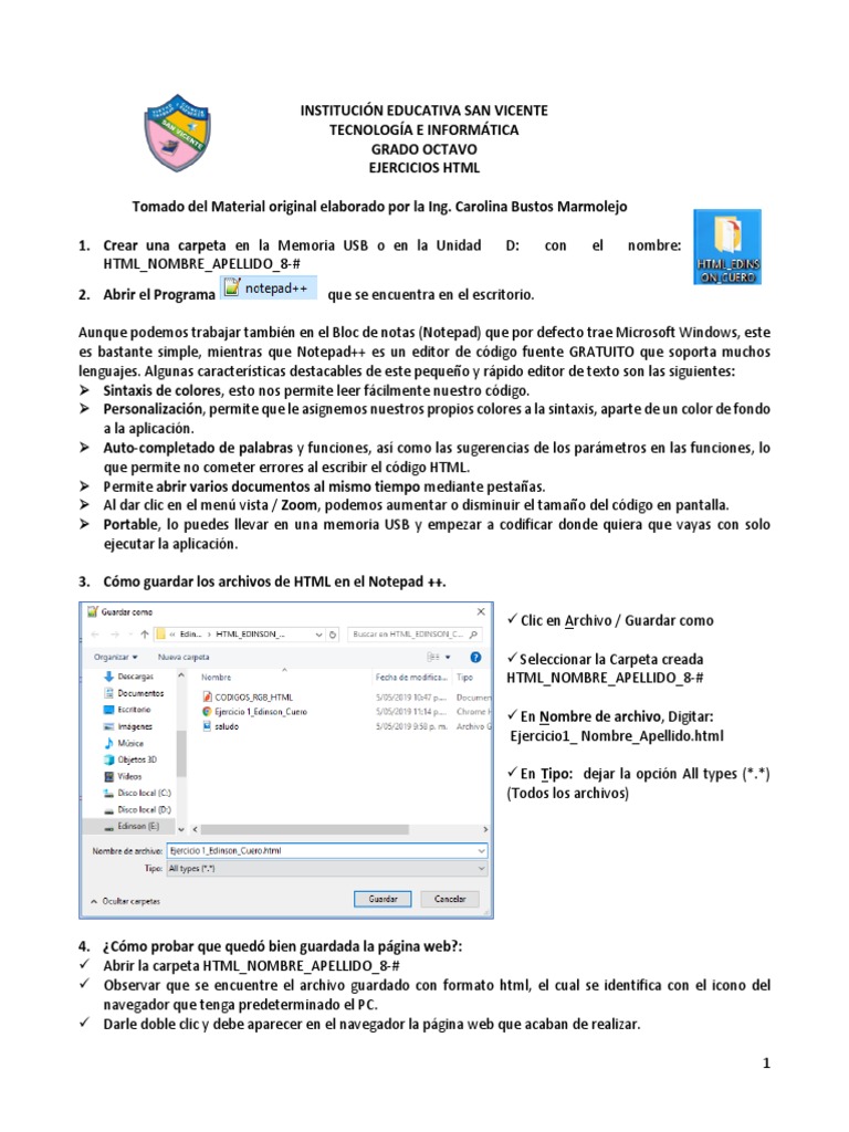 Guia Ejercicios HTML | PDF | HTML | Página web