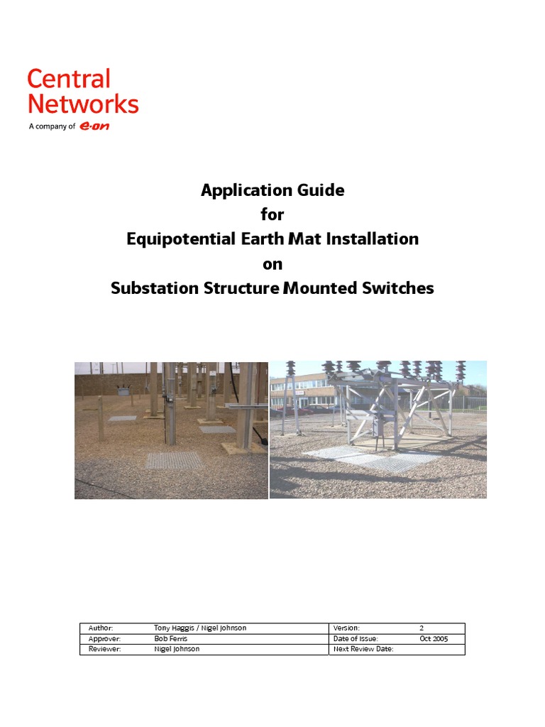 Guide For Equipotential Copper Earth Mat Installations Central Networks ...