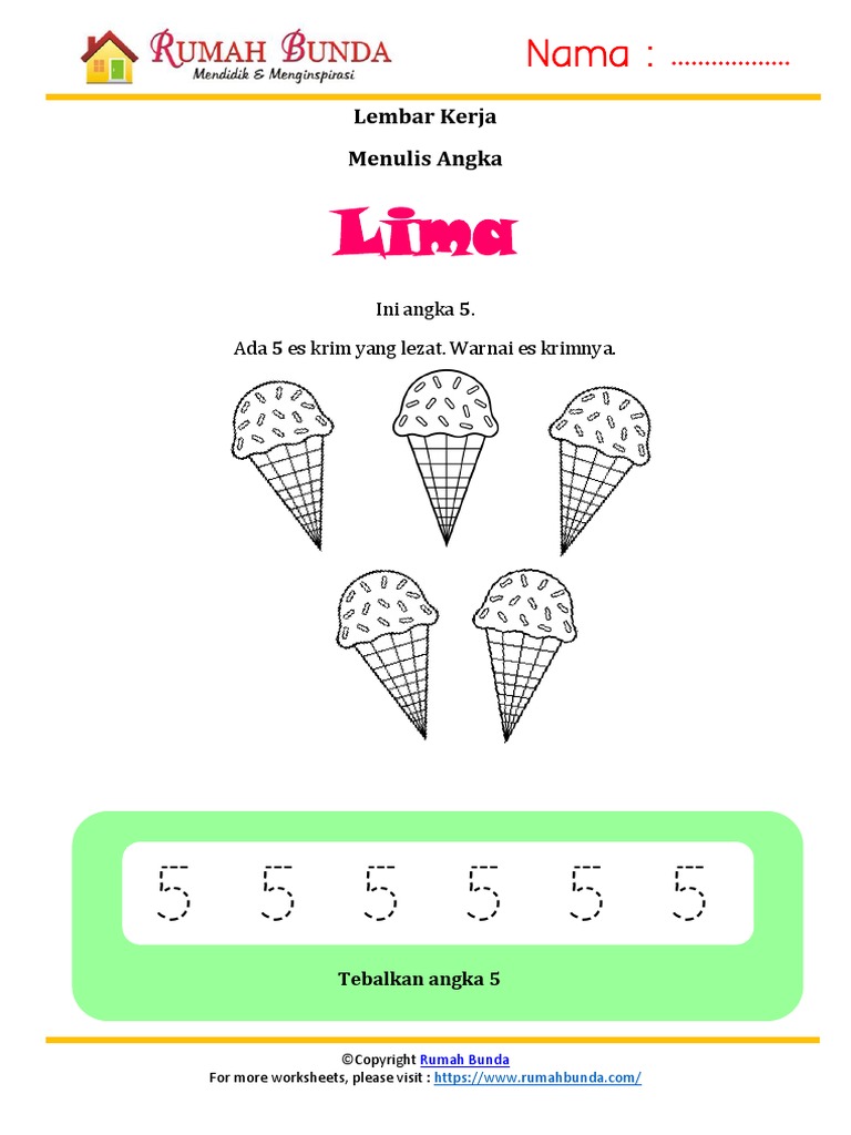 Menulis Angka 5 | PDF