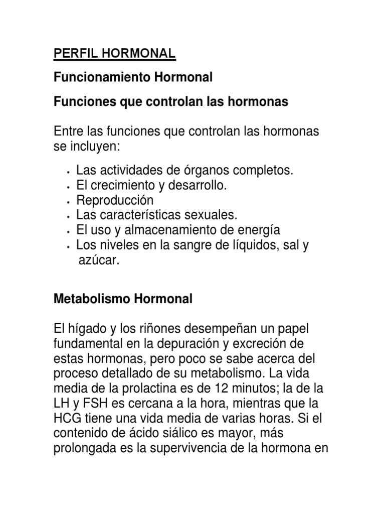 Perfil hormonal: Una descripción completa de las funciones, regulación ...