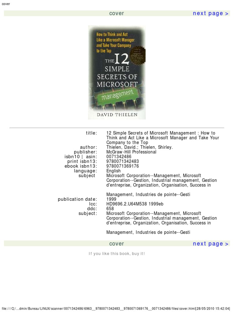 12 Simple Secrets of Microsoft Management | PDF | Microsoft | Microsoft ...