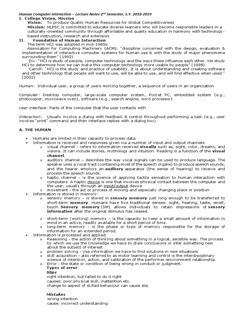 HCI Lecture Notes | PDF | Graphical User Interfaces | Command Line ... HCI Lecture Notes | PDF | Graphical User Interfaces | Command Line ...