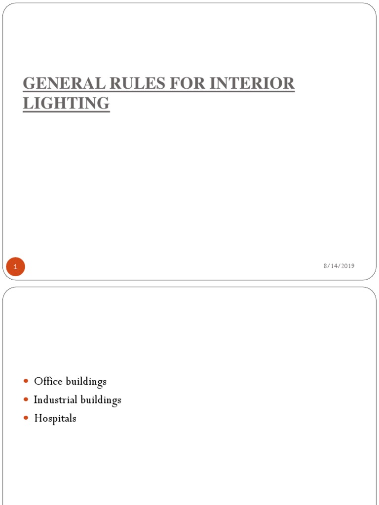General Rules For Interior Lighting | PDF | Lighting | Incandescent ...