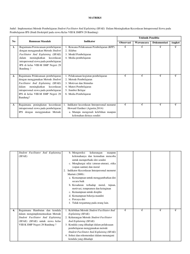 Matrik Skripsi | PDF